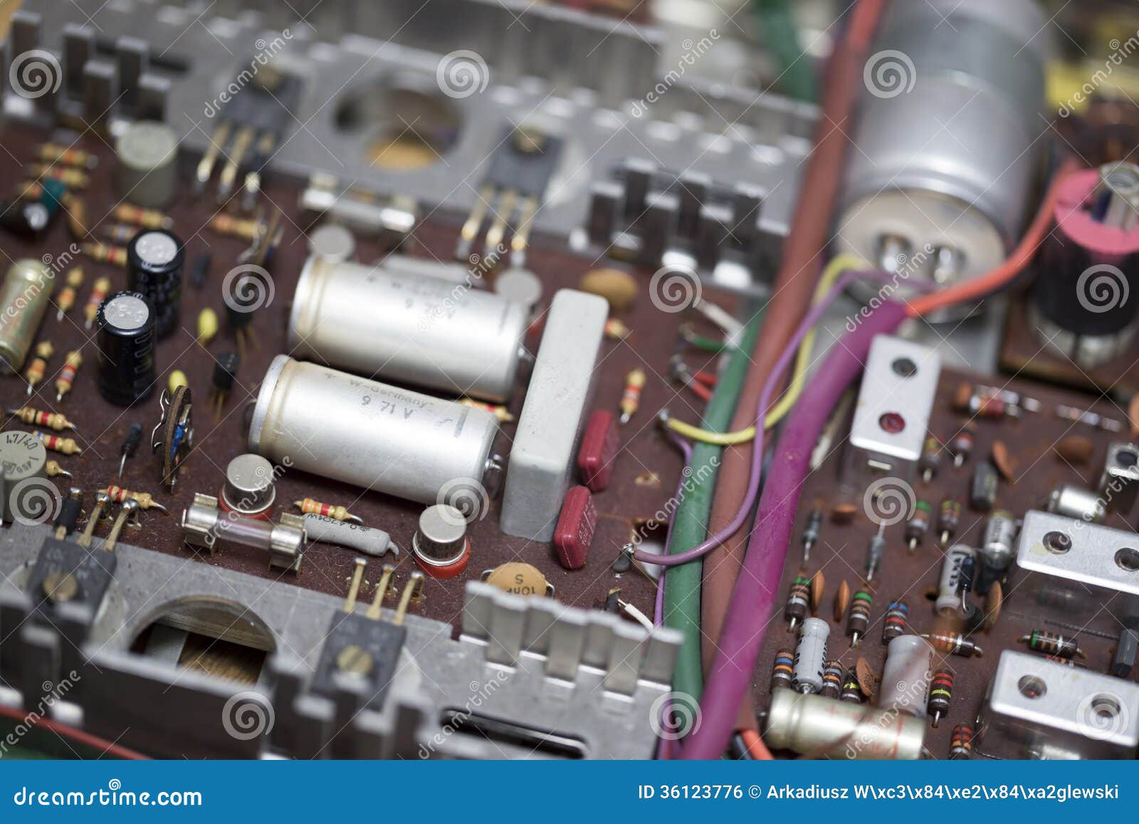 Old eclectronic circuit stock photo. Image of triac, technology - 36123776