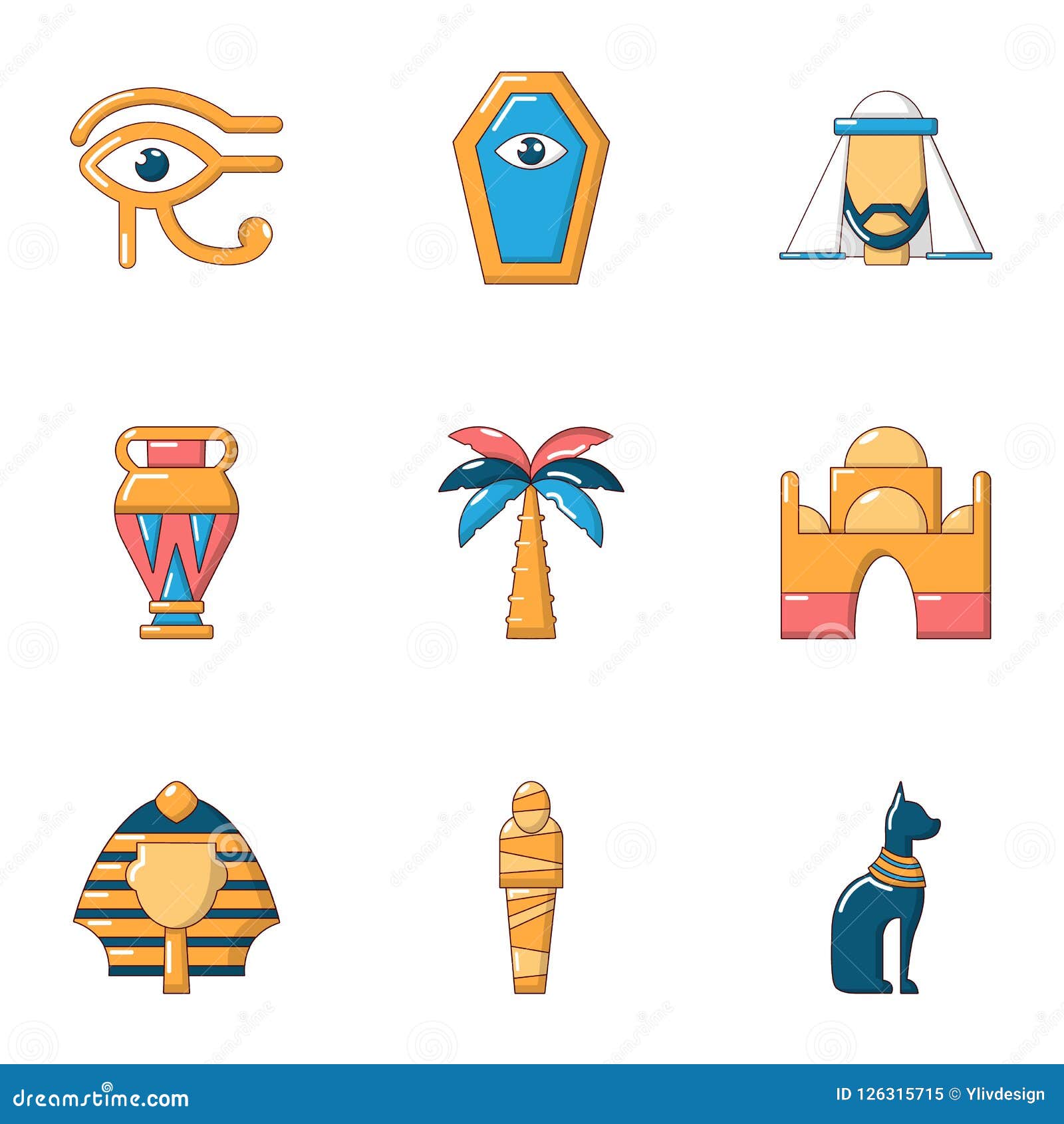 Old Egypt Icons Set, Cartoon Style Stock Vector - Illustration of ... Old Egypt Icons Set, Cartoon Style Stock Vector - Illustration of ...