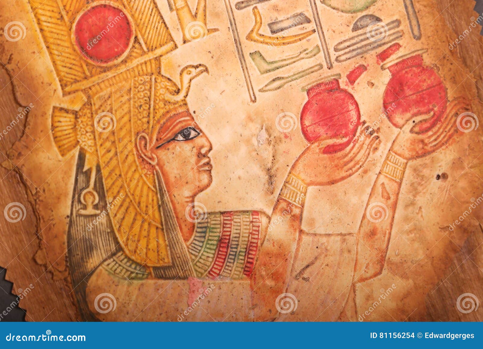 Old Egyptian Art on Papyrus Stock Photo - Image of cairo, ornament ...