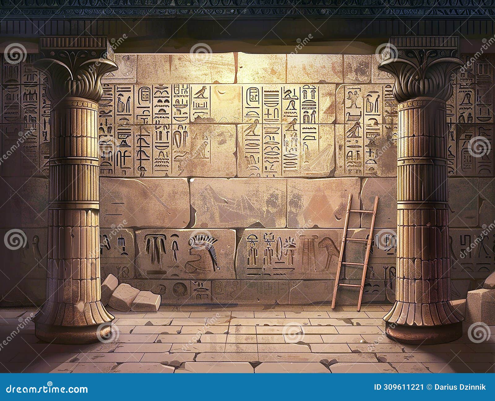 Old Egyptian Inscriptions and Illustrations As a Background. AI ...