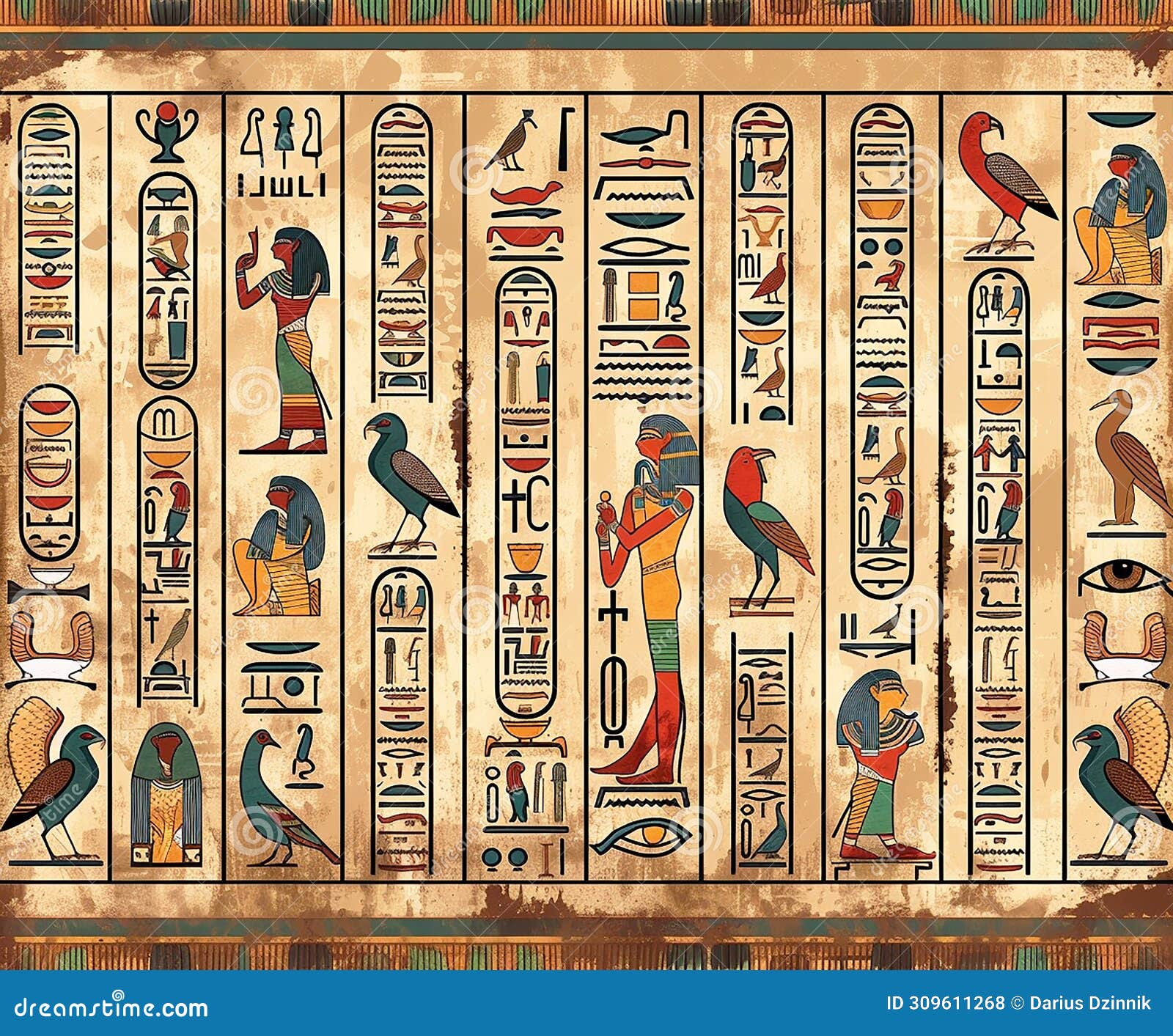Old Egyptian Inscriptions and Illustrations As a Background. AI ...
