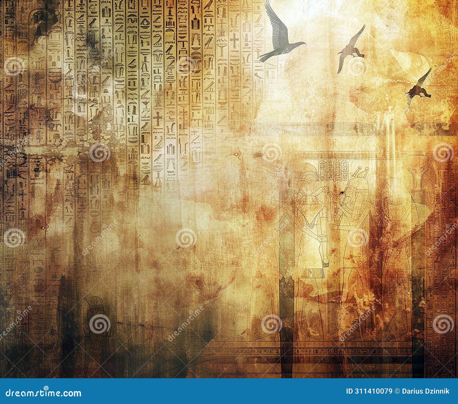 Old Egyptian Inscriptions and Illustrations As a Background. AI ...