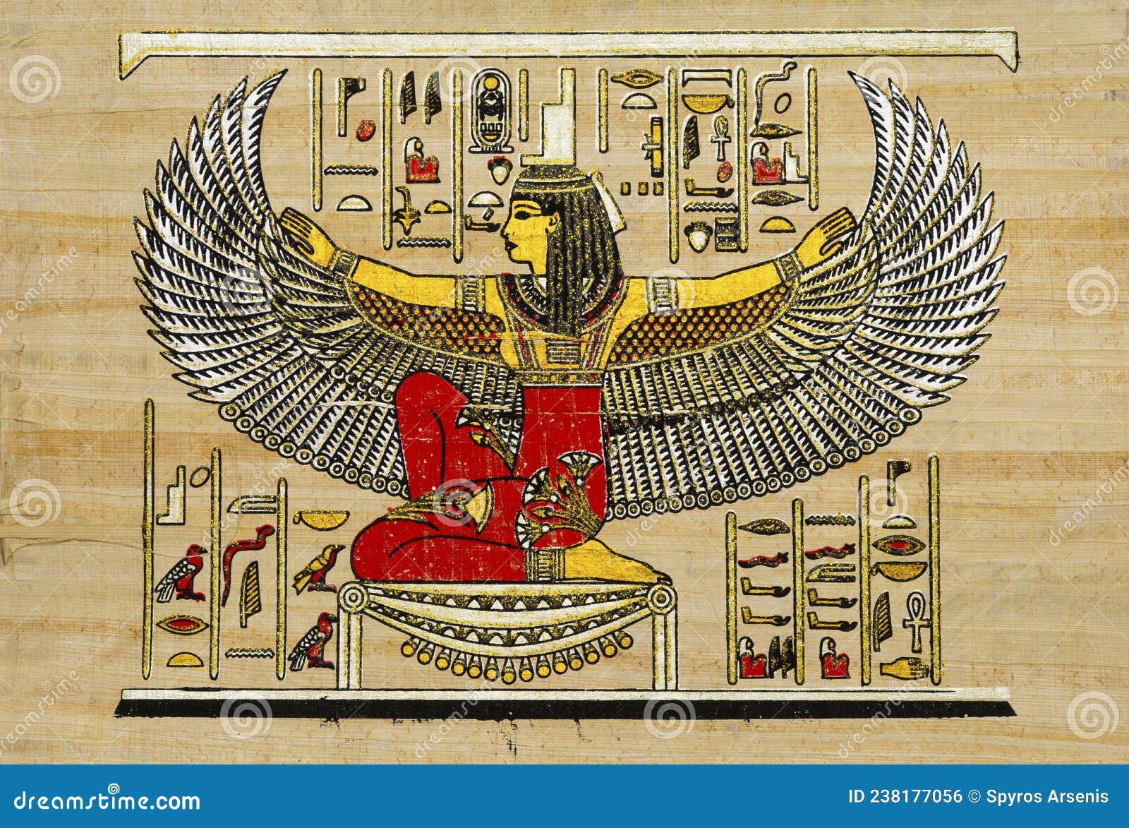 Papyrus With Elements Of Egyptian Ancient History Royalty-Free Stock ...