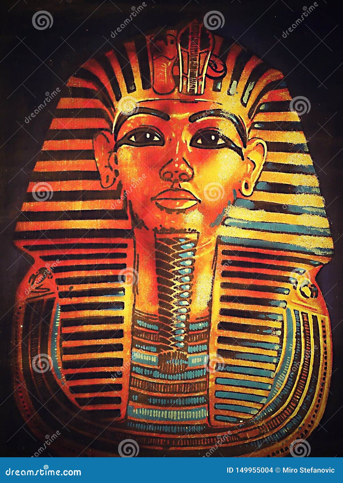 Old Egyptian Papyrus with Pharaoh Stock Illustration - Illustration of ...