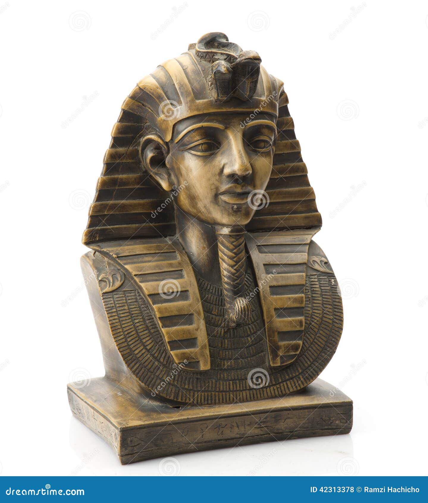 Old Egyptian Pharaoh Statue Isolated Stock Photo - Image of figure ...