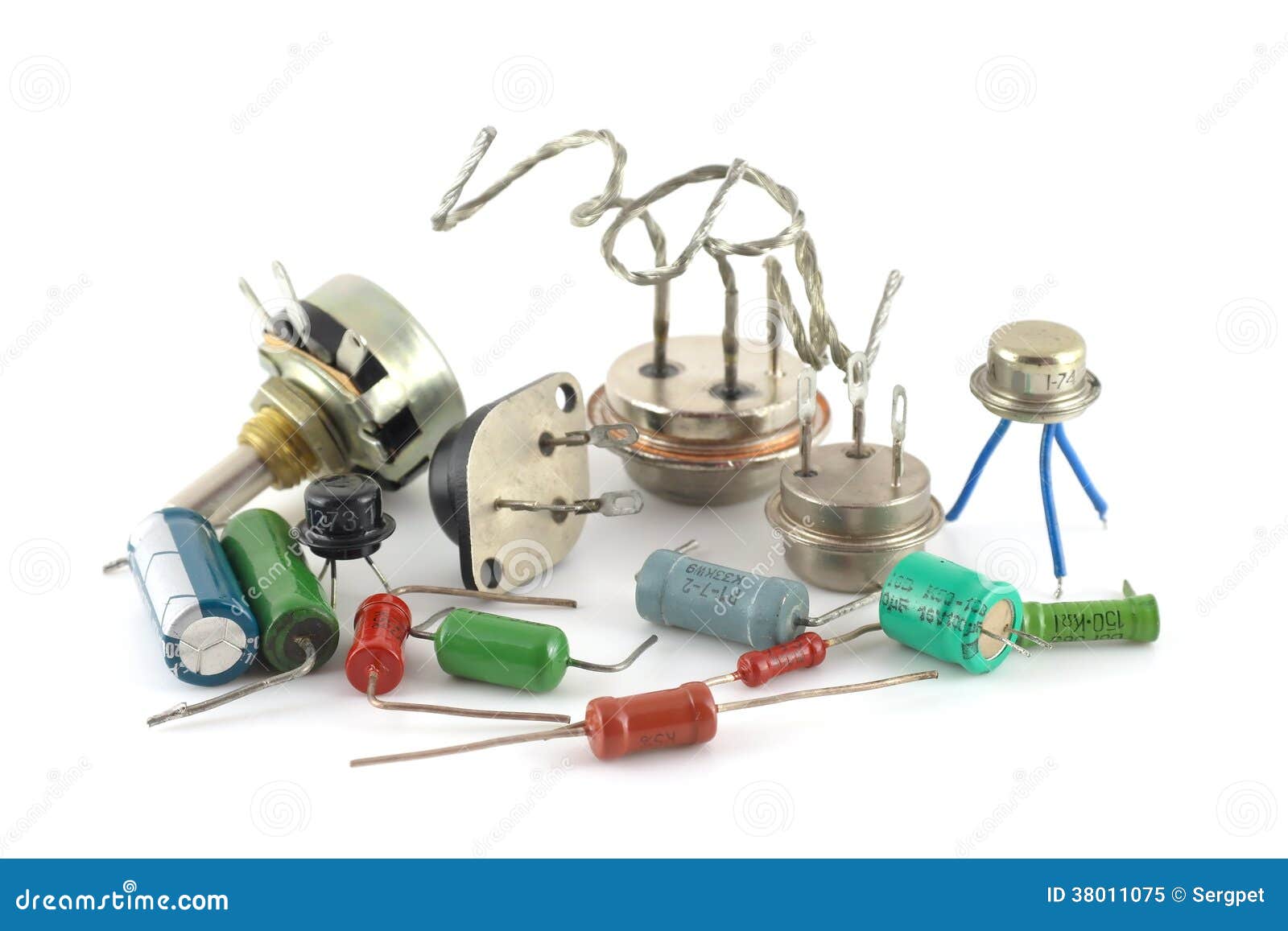 Old electonics components stock image. Image of parts - 38011075
