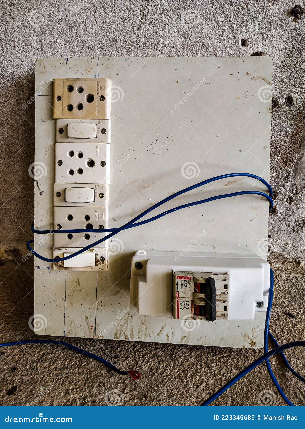 An Old Electric Board for Switch. Stock Image - Image of mscb, wire ...