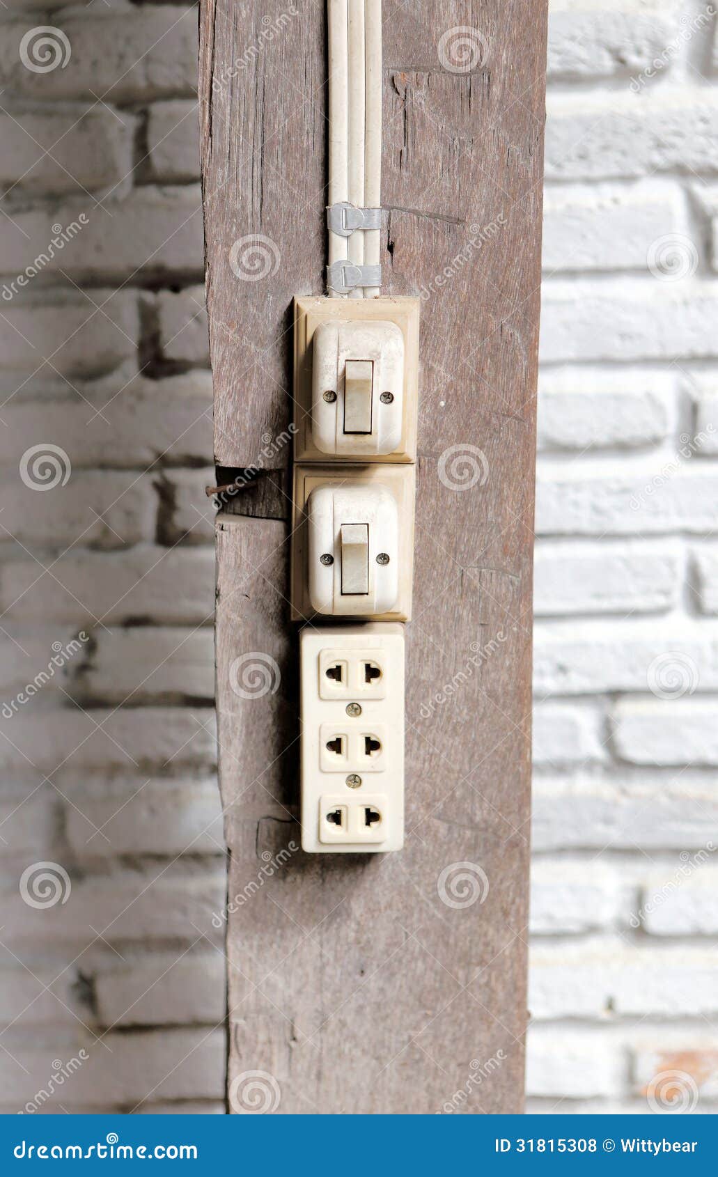 Old electric female plug stock photo. Image of cord, power - 31815308