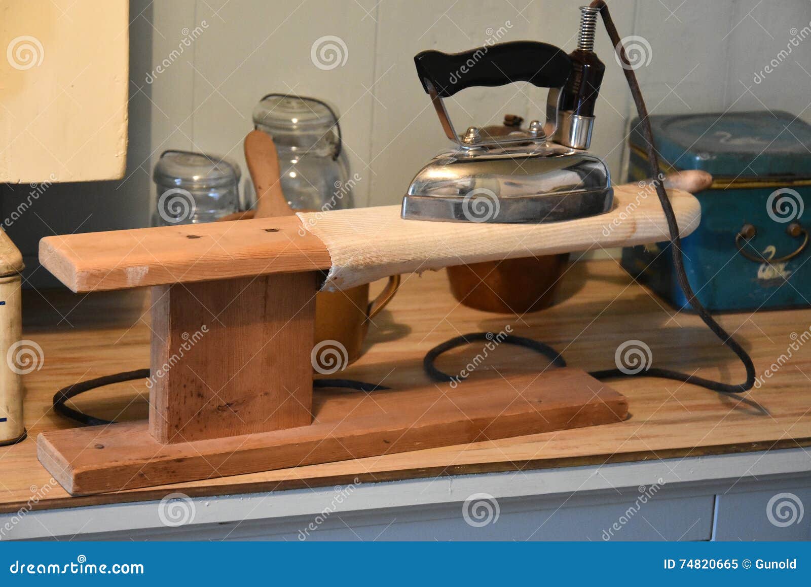 Old electric iron stock image. Image of flat, brown, aged - 74820665