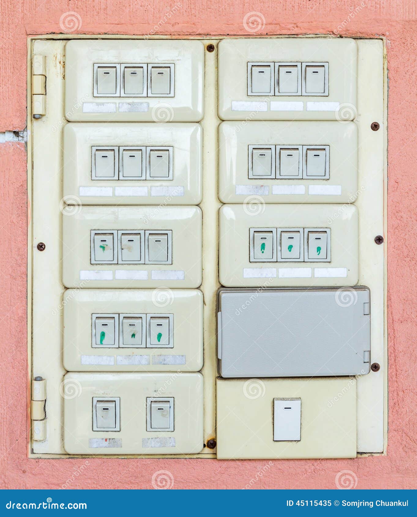 Old Electric Light Switch for Controls in House. Stock Image - Image of ...