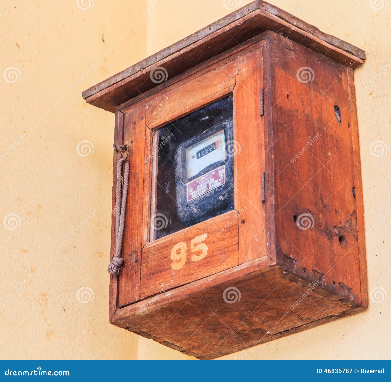 Old electric meter stock image. Image of high, cables - 46836787
