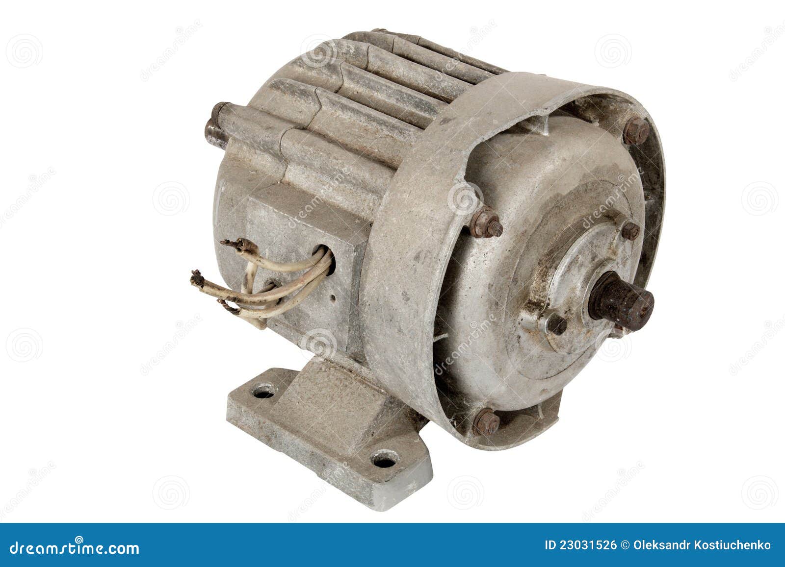 Old Electric Motor (isolated) Stock Photo - Image of component ...