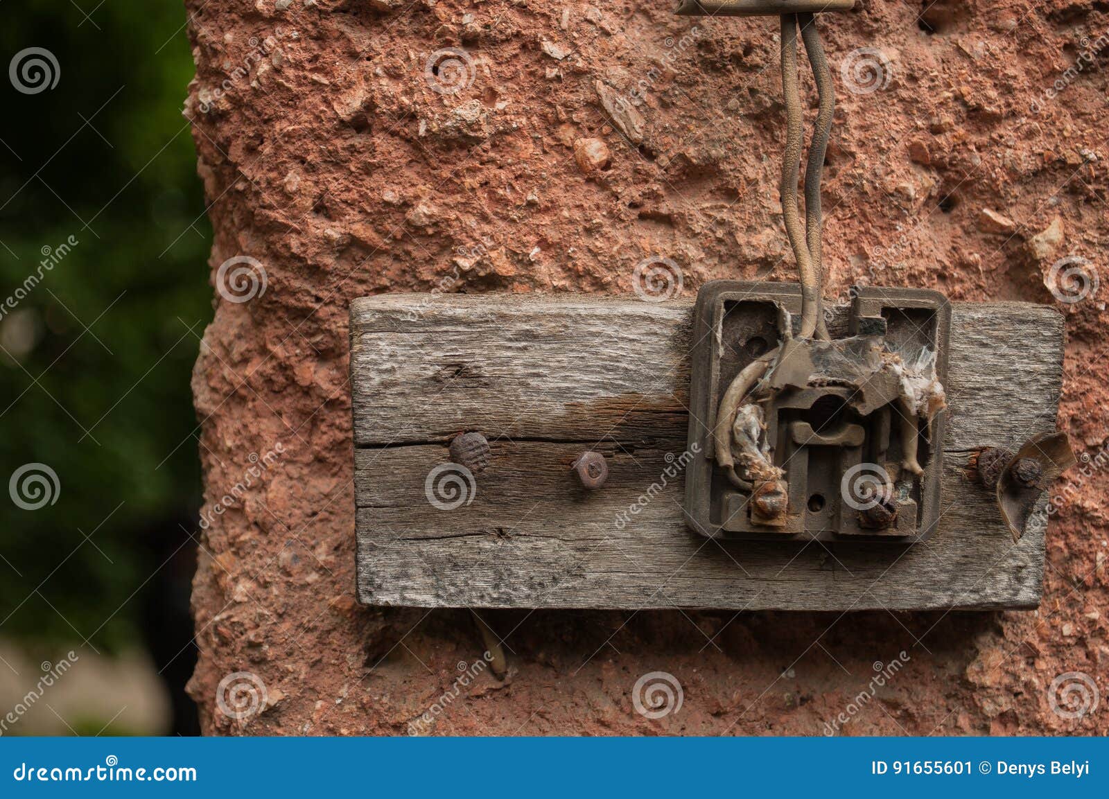 Old Electric Outlet in an Old House Interior Stock Image - Image of ...