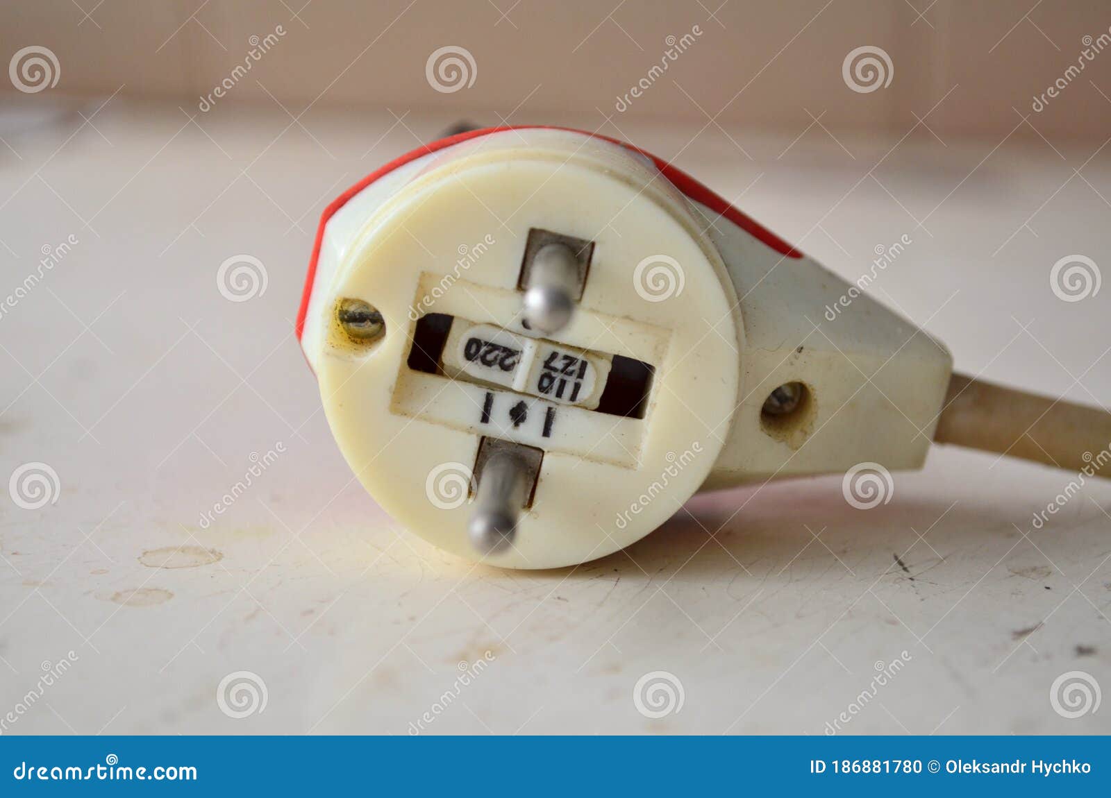 Old Electric Plug with Voltage Selector Stock Photo - Image of voltage ...