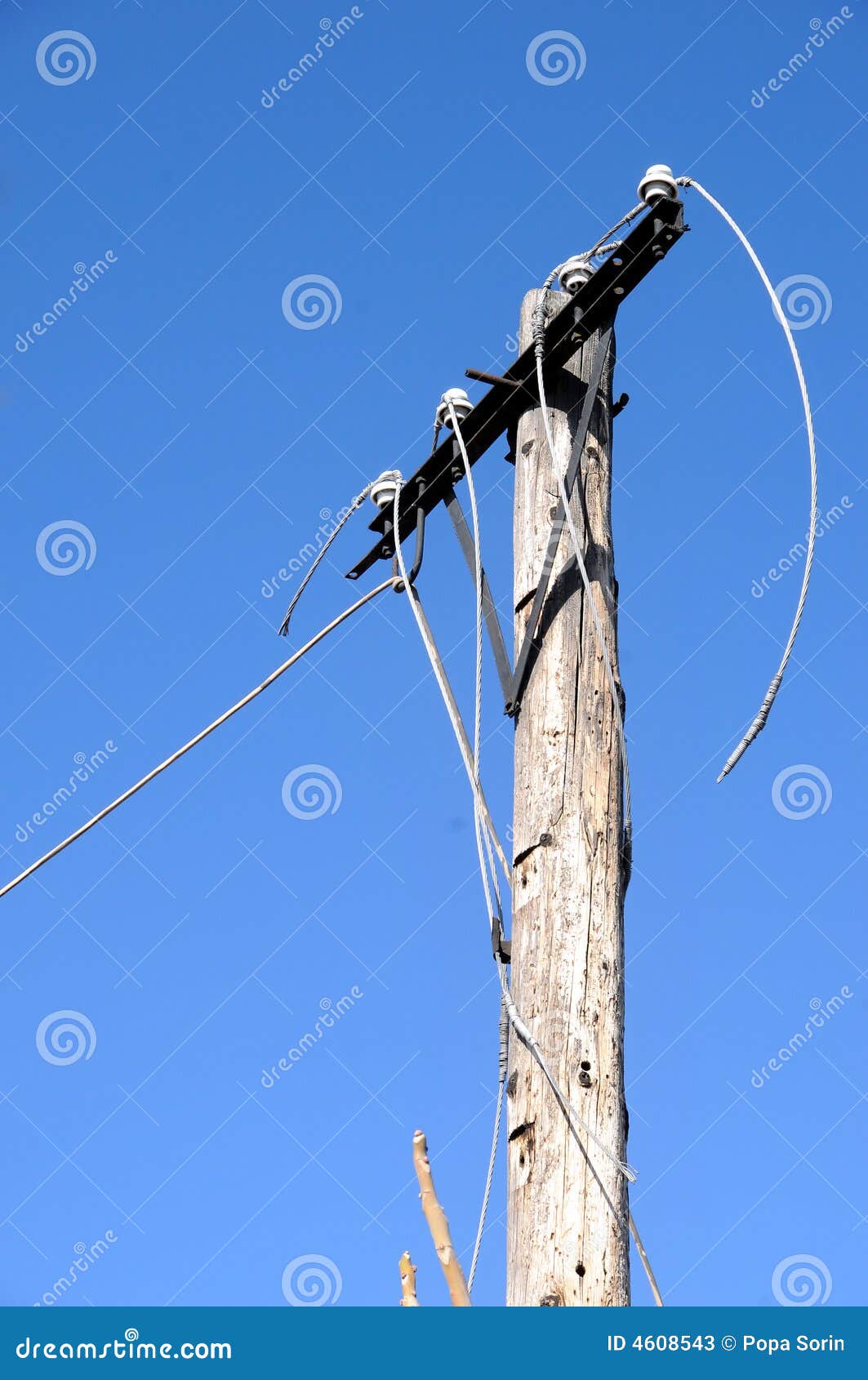 Old electric pole stock image. Image of wire, network - 4608543