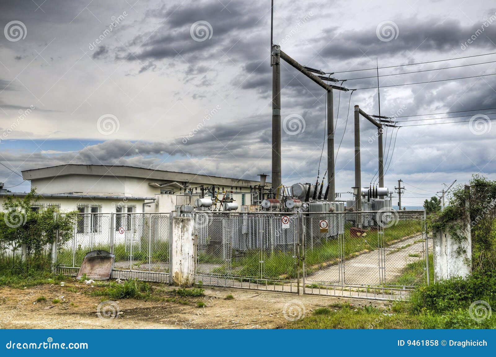 Old electric power station stock photo. Image of building - 9461858