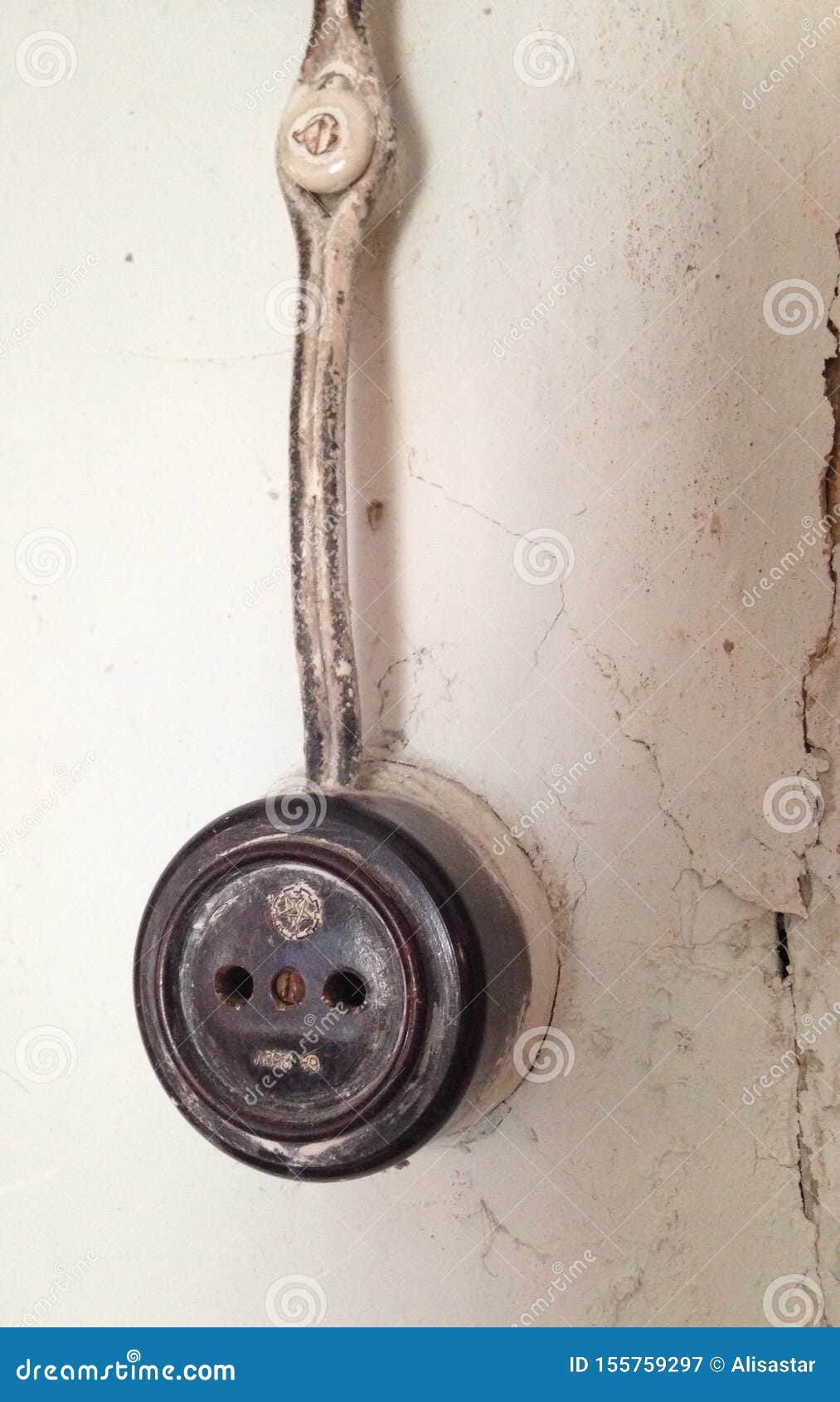 Old electric socket stock image. Image of socket, wiring - 155759297
