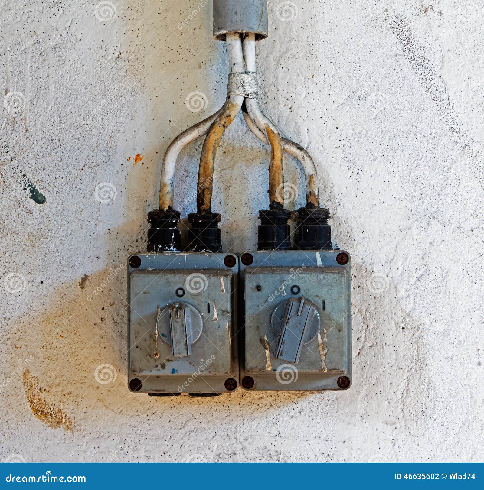 The Old Electric Switch on a Wall Stock Photo - Image of iron, energy ...