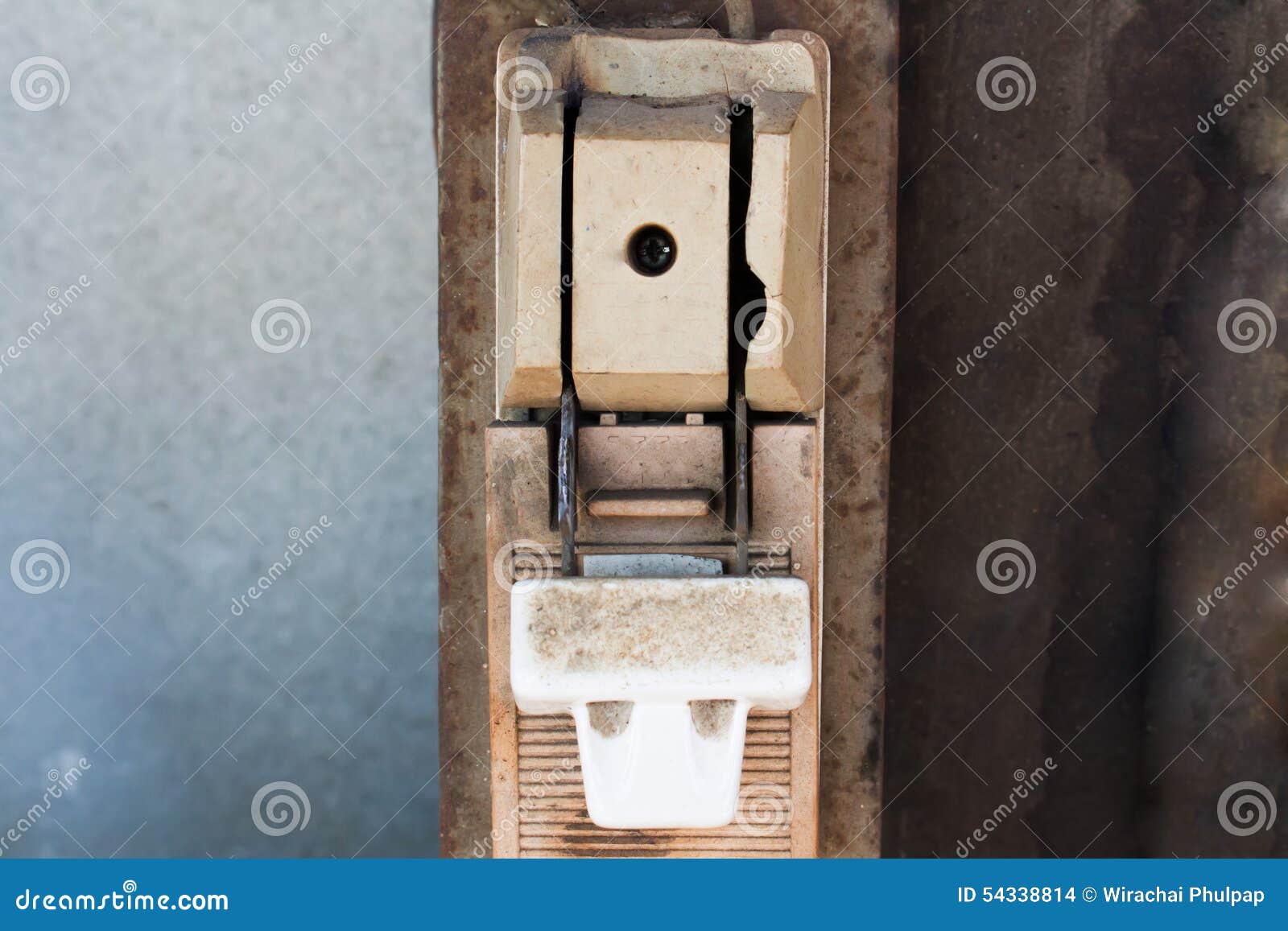 Old Electric Switch stock photo. Image of plate, closeup - 54338814