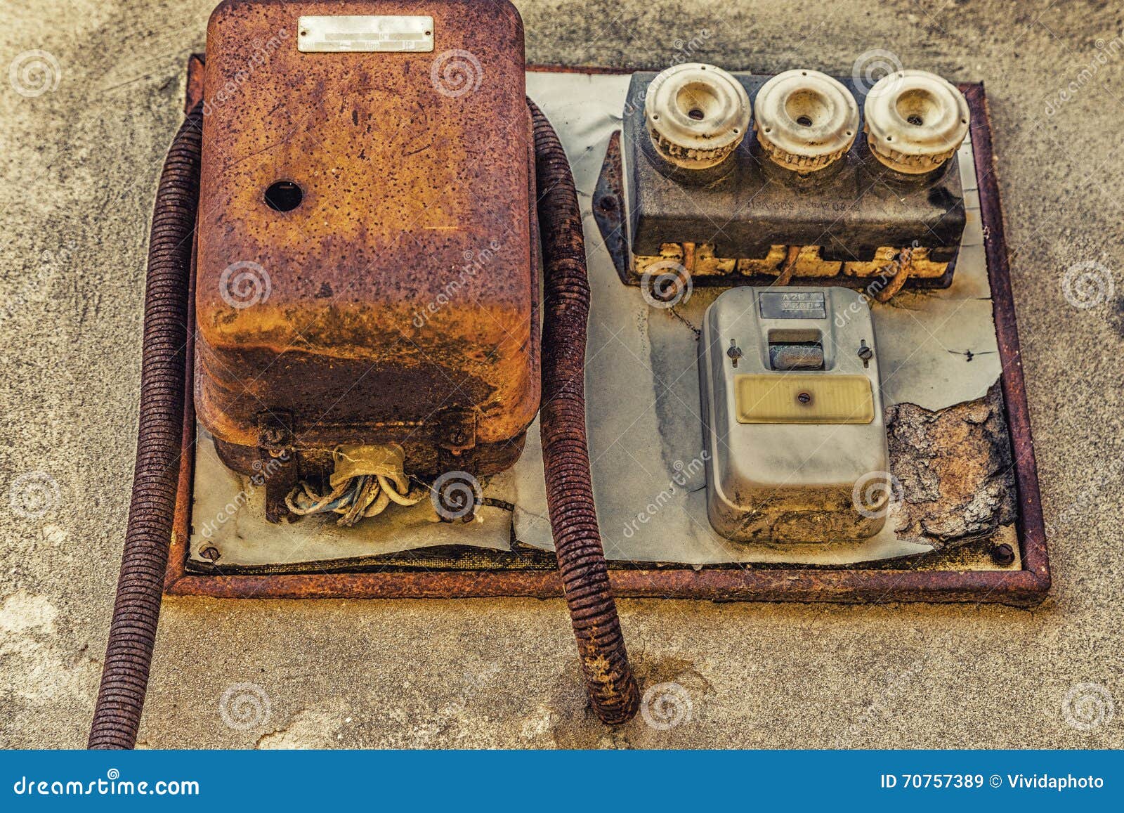Old electric switchboard stock image. Image of insecure - 70757389