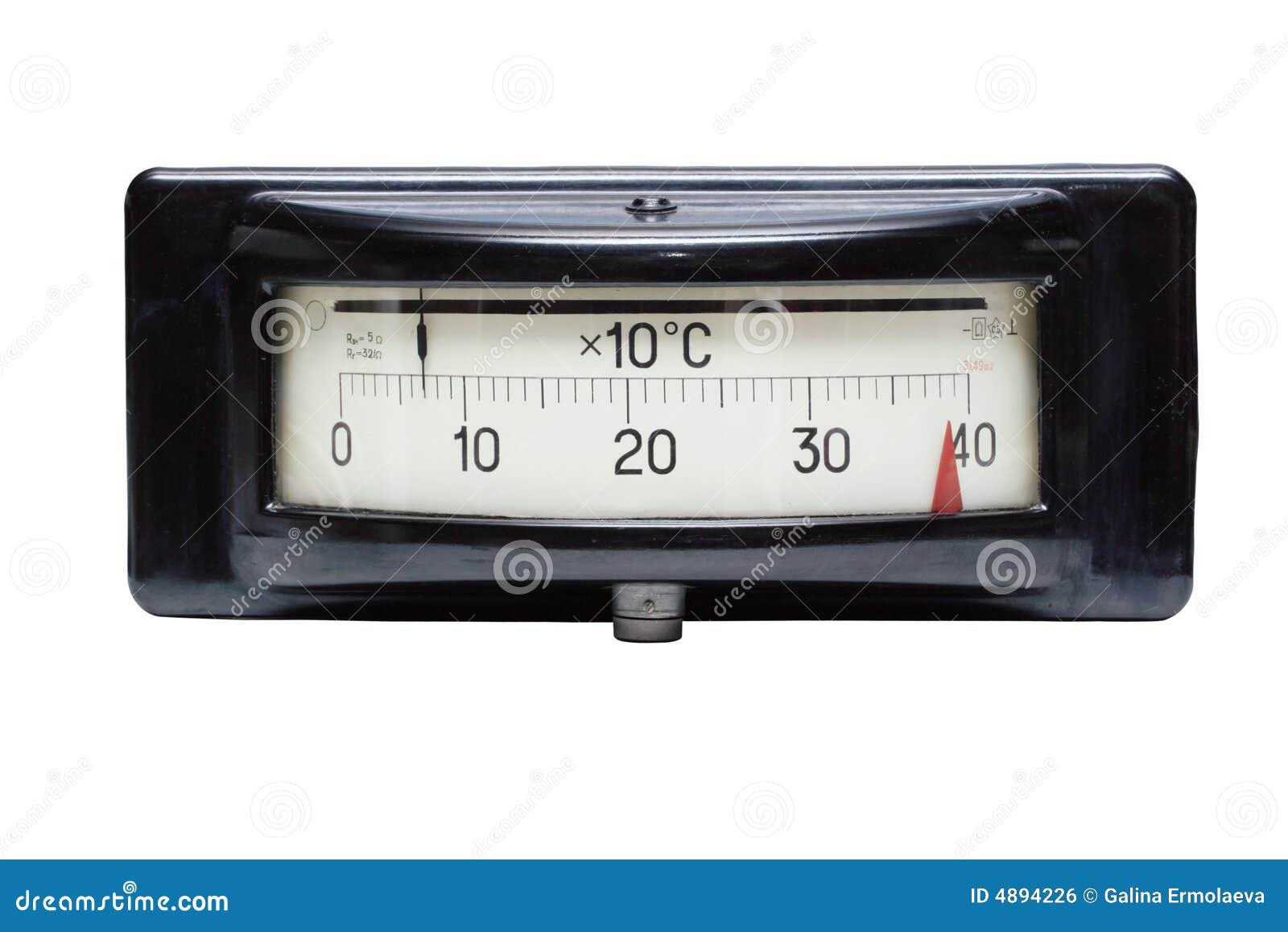 Old Electric Temperature Meter Stock Photo - Image of antique, sign ...