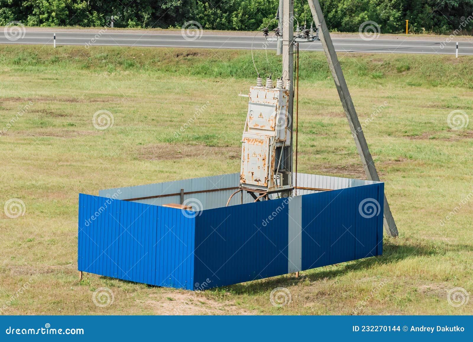 Old Electrical Box or Panel on a Pole, Control of Electrical Equipment ...