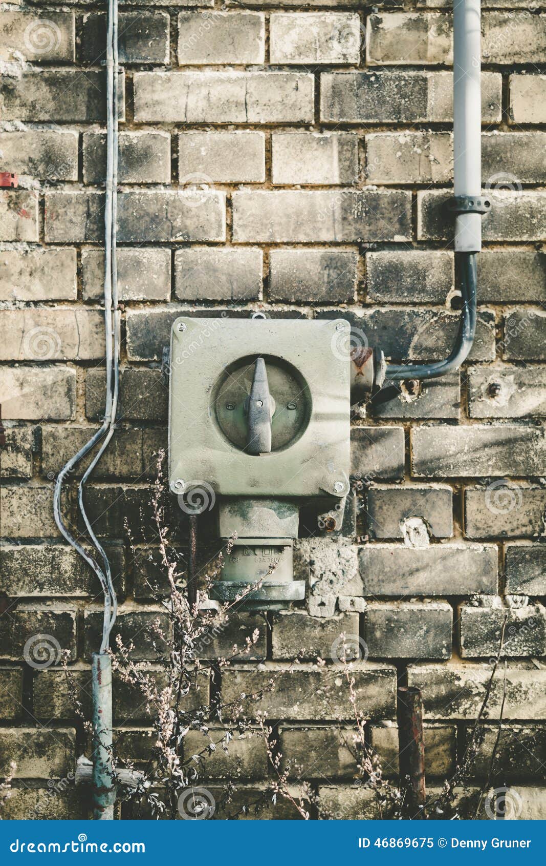 Old Electrical Box on a Wall Stock Image - Image of electrical, gray ...