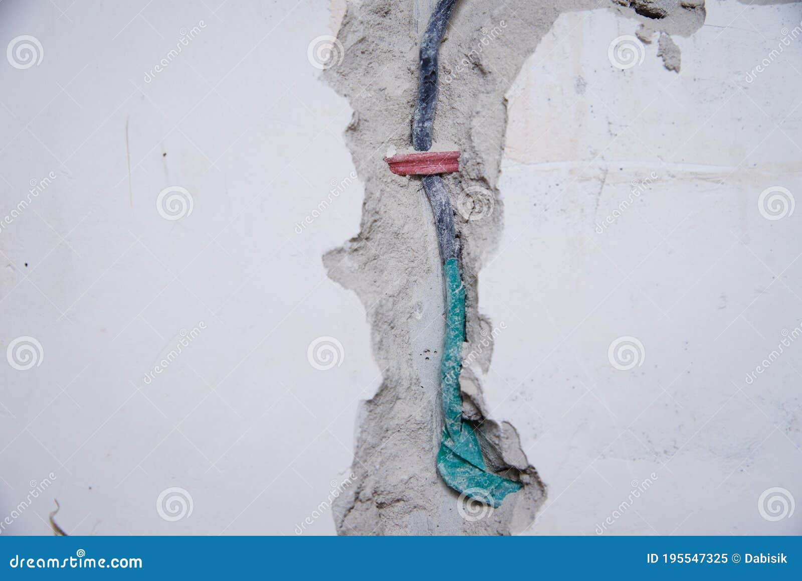 Old Electrical Cables in a Brick Wall. Danger Wiring Stock Image ...
