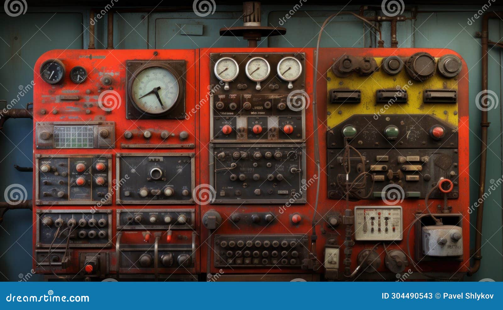 Old Electrical Equipment Abstract Background. Stock Illustration ...
