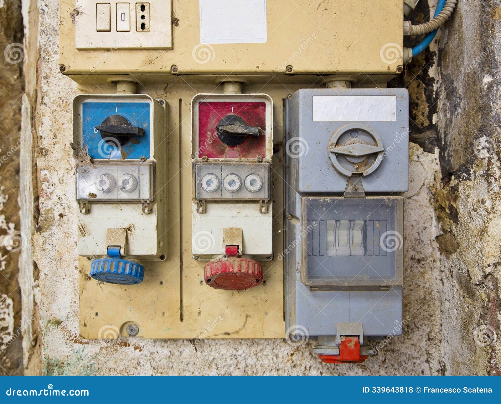 OLD ELECTRICAL EQUIPMENT, PLUG SOCKET in a CONTROL PANEL - Electric ...