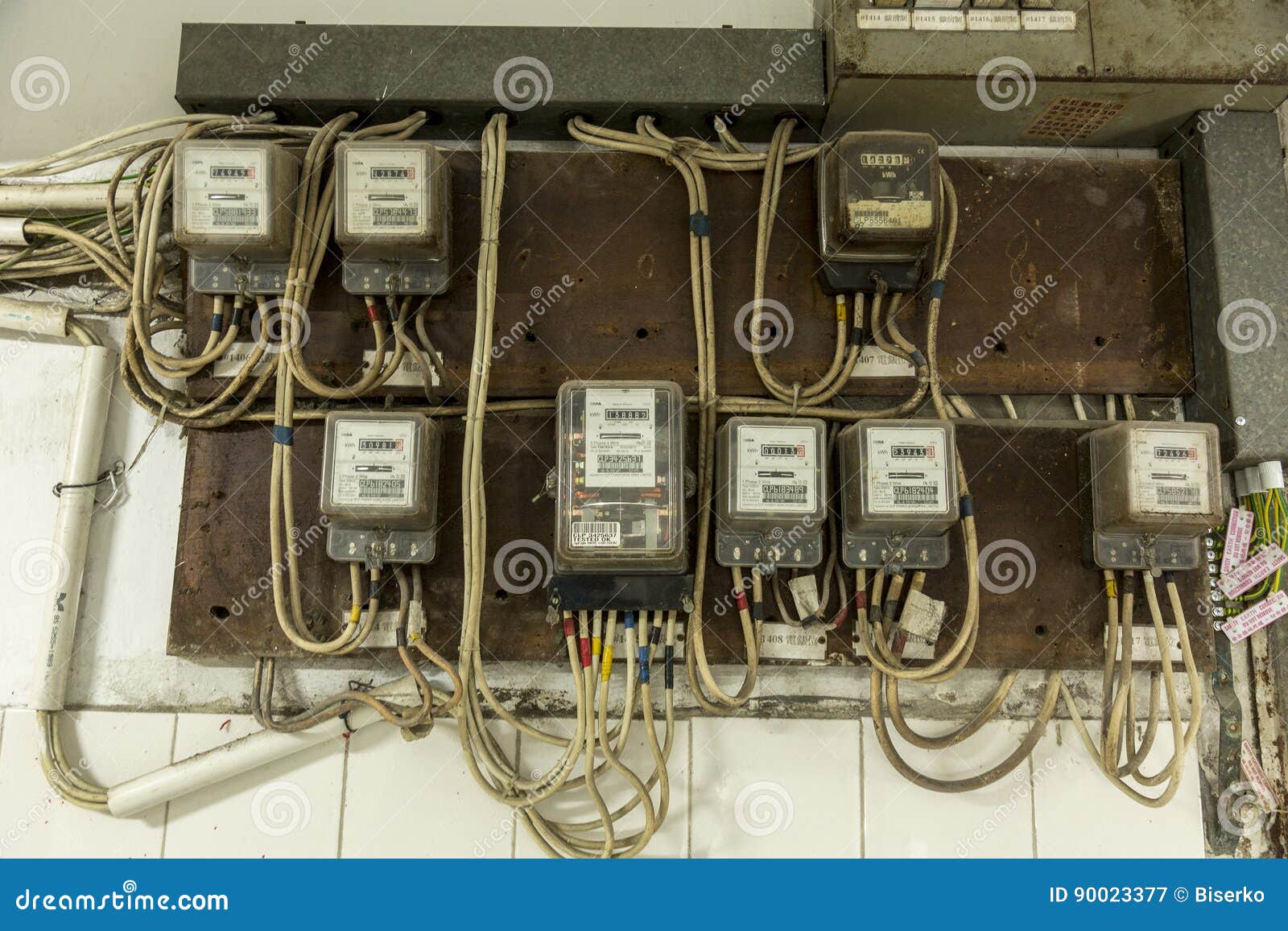 Old Electrical Installation Editorial Photography - Image of meters ...