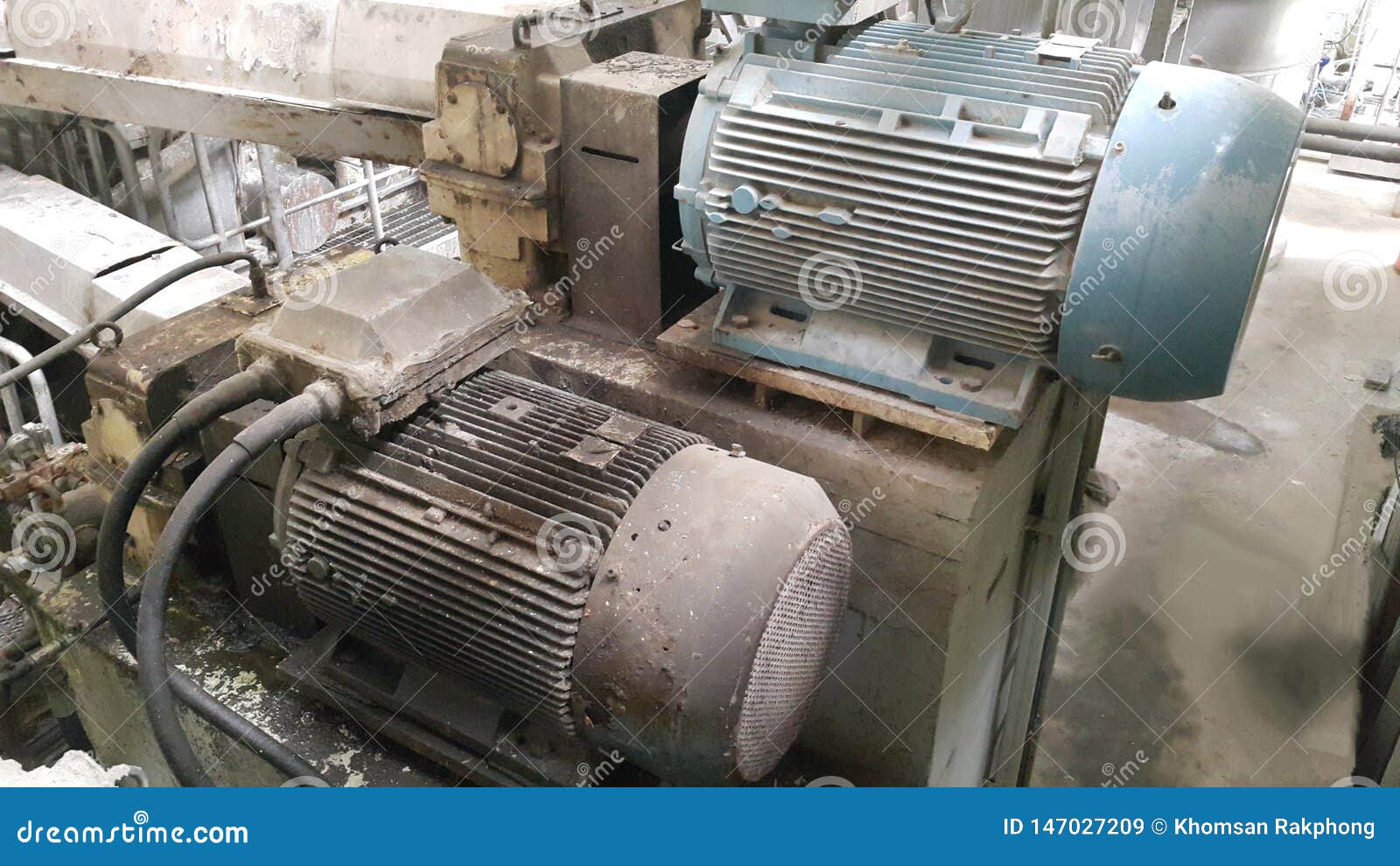 Old Electrical Motor on Pulp and Paper Machine Stock Image - Image of ...