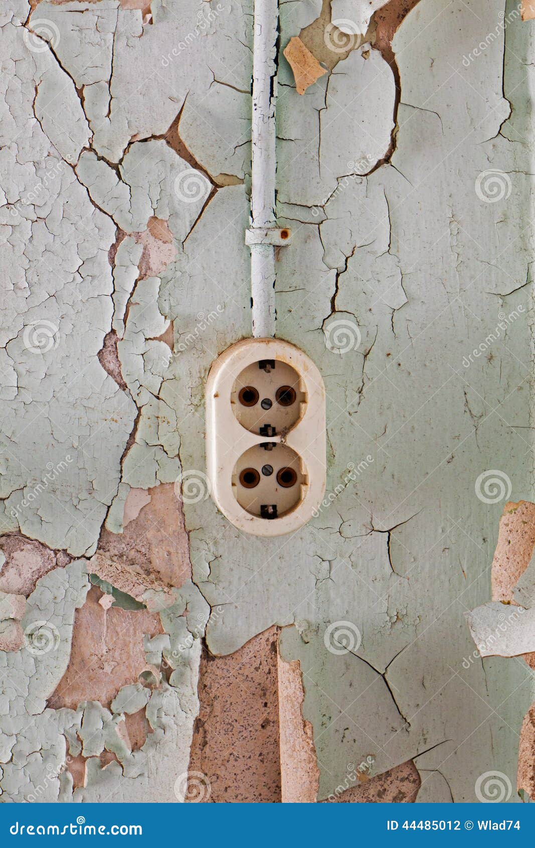 Old Electrical Outlet on the Decrepit Wall Stock Photo - Image of ...