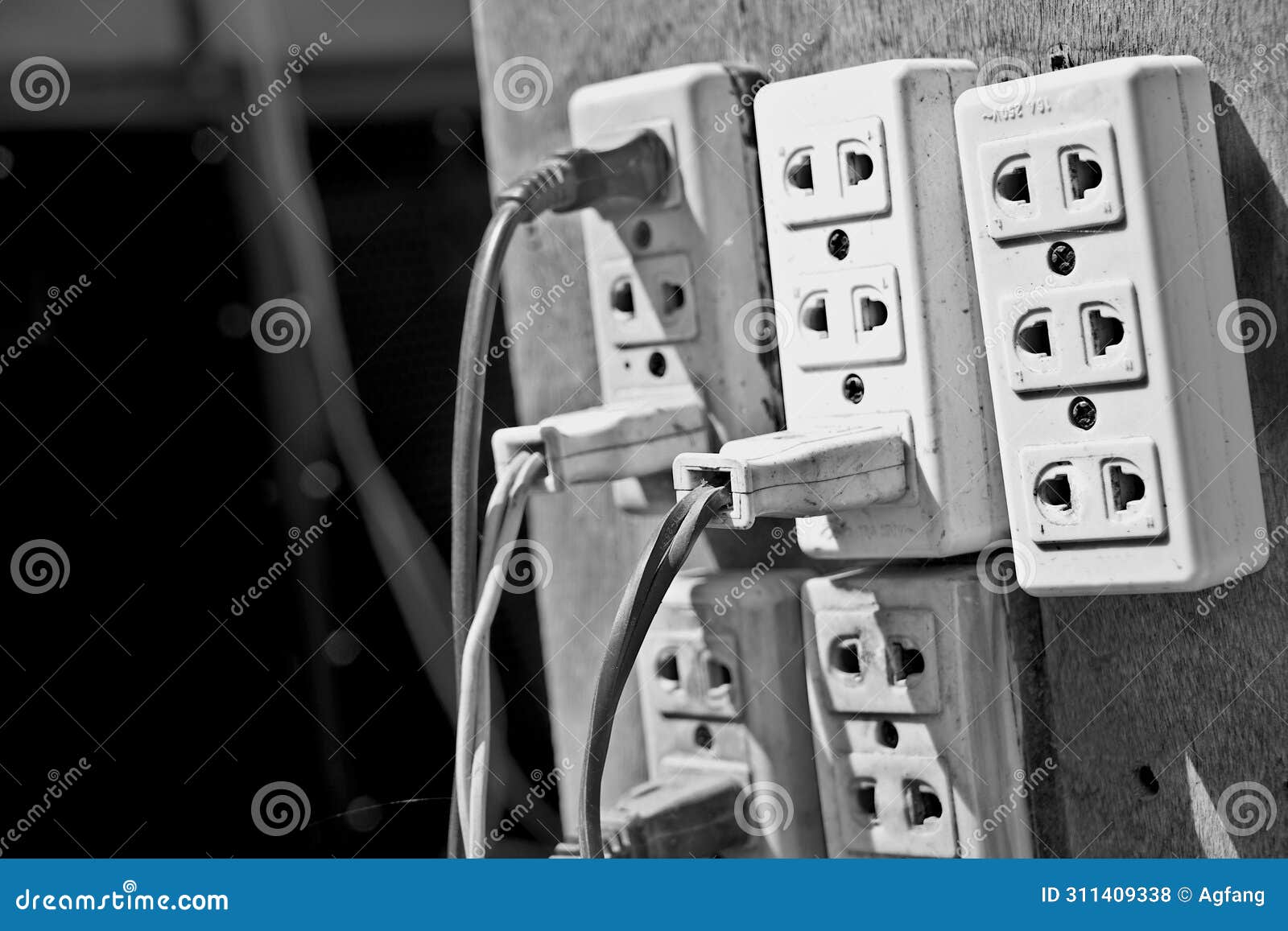 Old Electrical outlets stock photo. Image of energy - 311409338