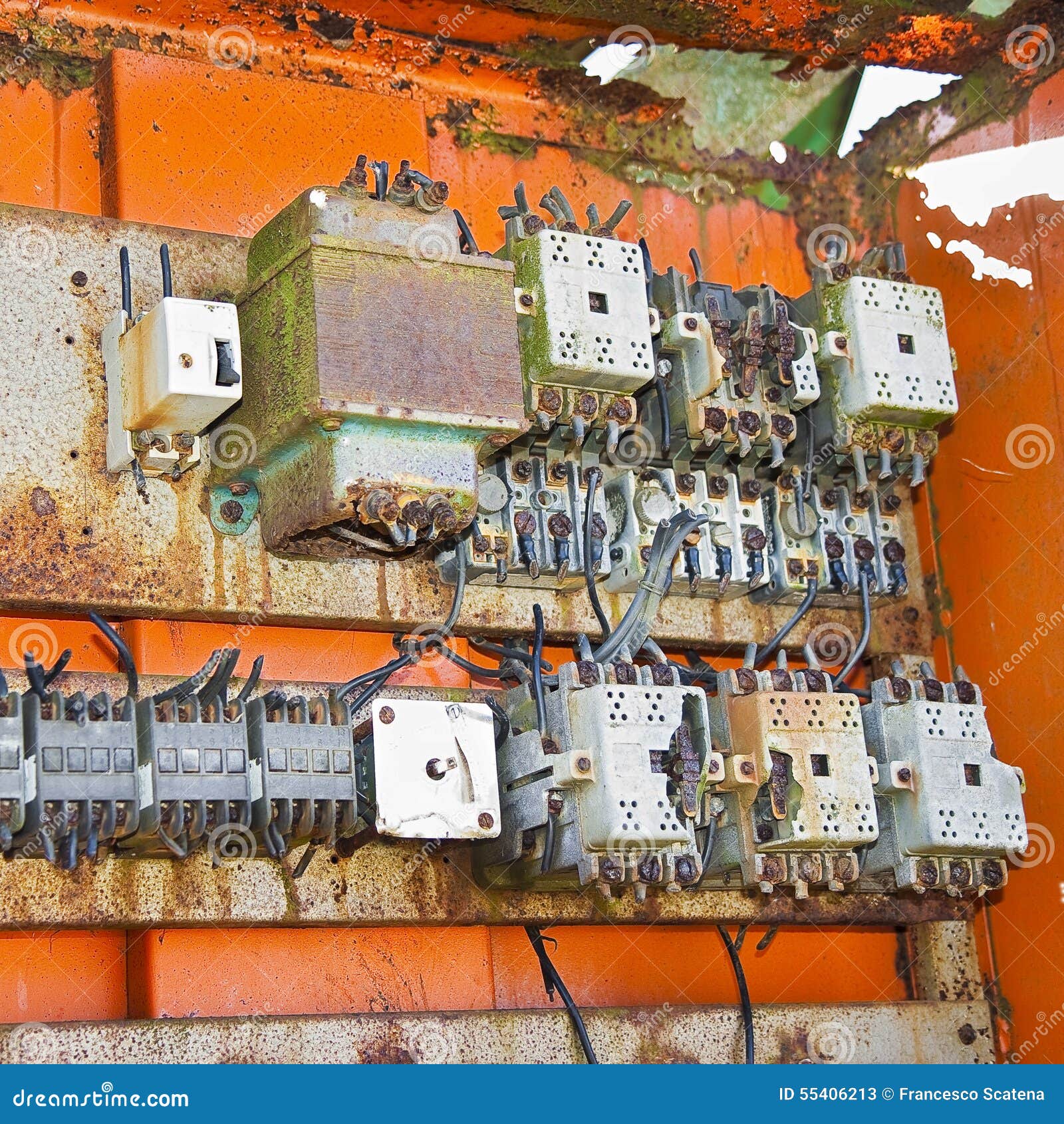 Old electrical panel stock image. Image of circuit, abandoned - 55406213