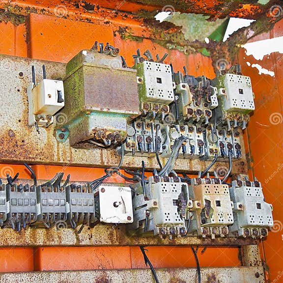 Old electrical panel stock image. Image of circuit, abandoned - 55406213