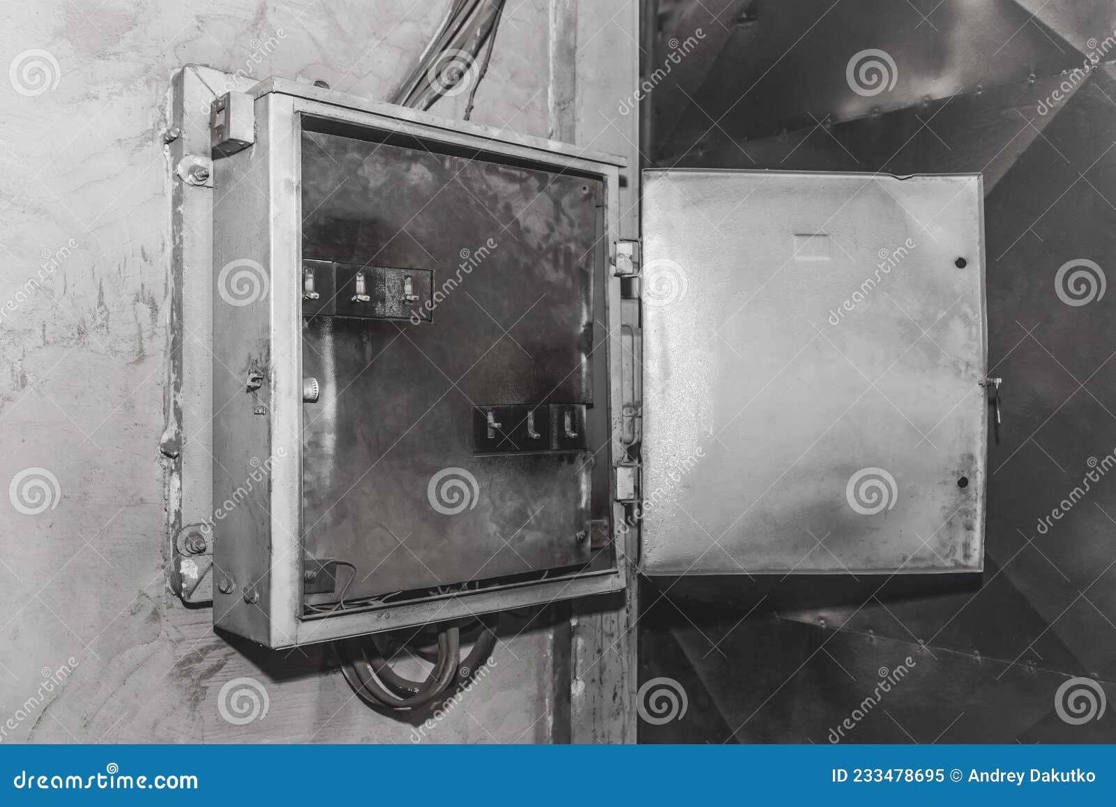 Old Electrical Panel Box with Automatic Buttons Control Panel Stock ...