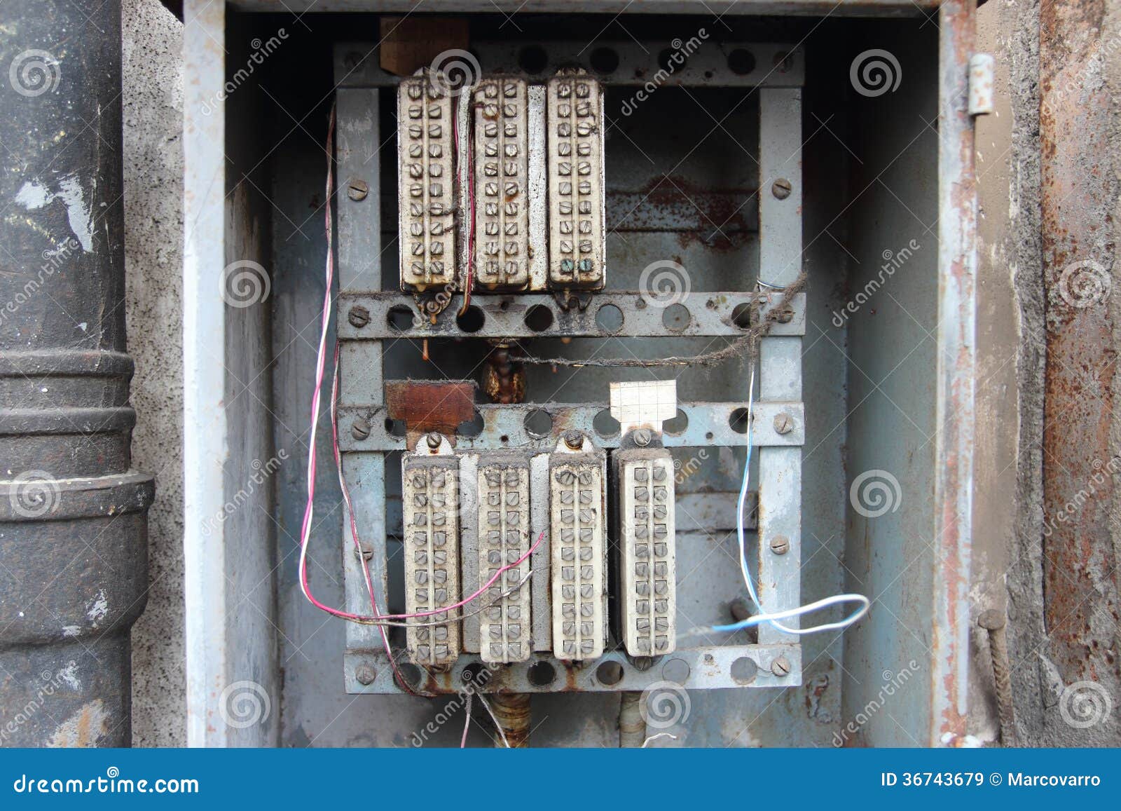 Old electrical panel stock image. Image of panel, detail - 36743679