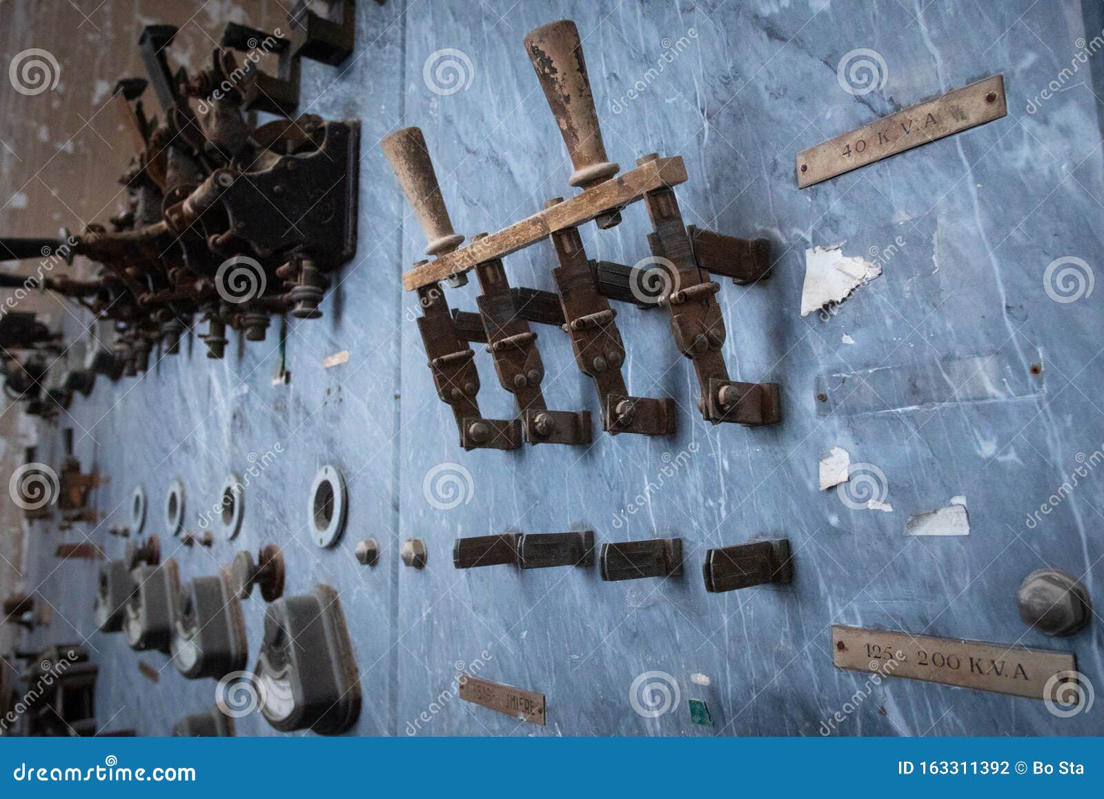 Old Electrical Panel, Control Board Stock Photo - Image of lever ...