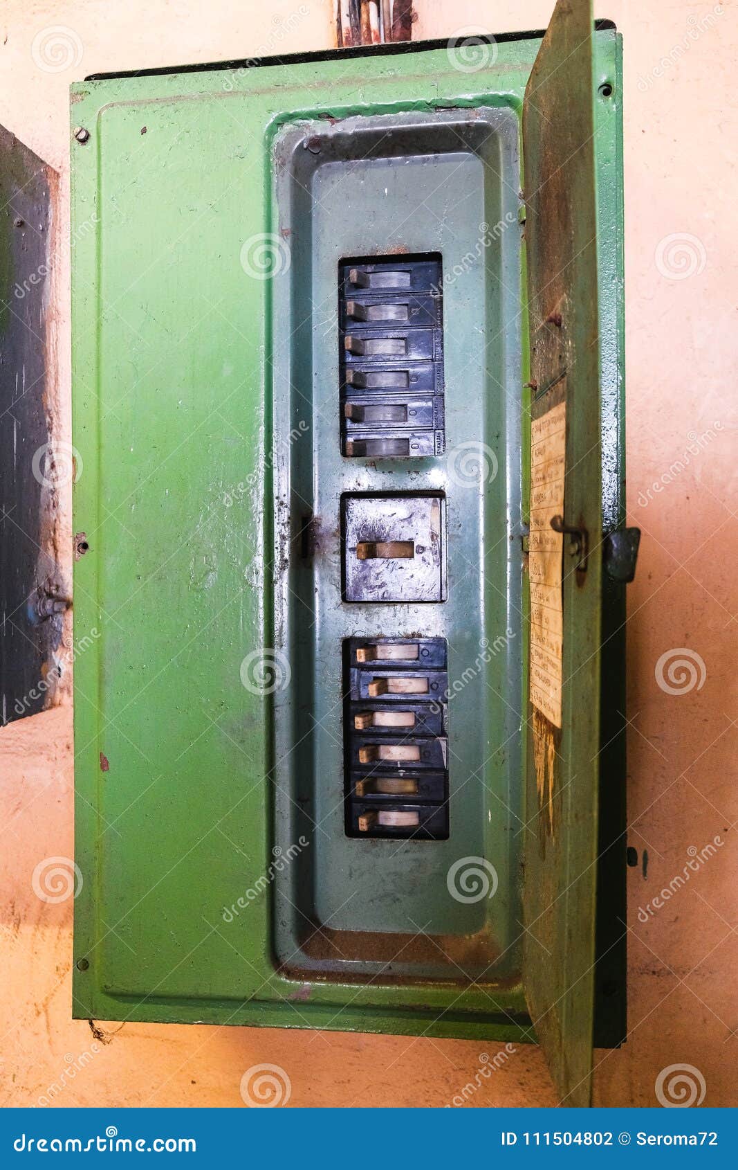 Old electrical shield stock photo. Image of fuse, engineering - 111504802