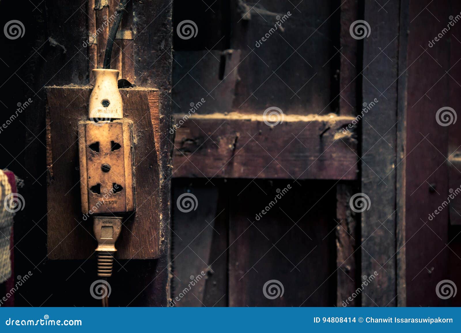 Old Electrical Sockets in Wall of House,process Vintage Style Stock ...