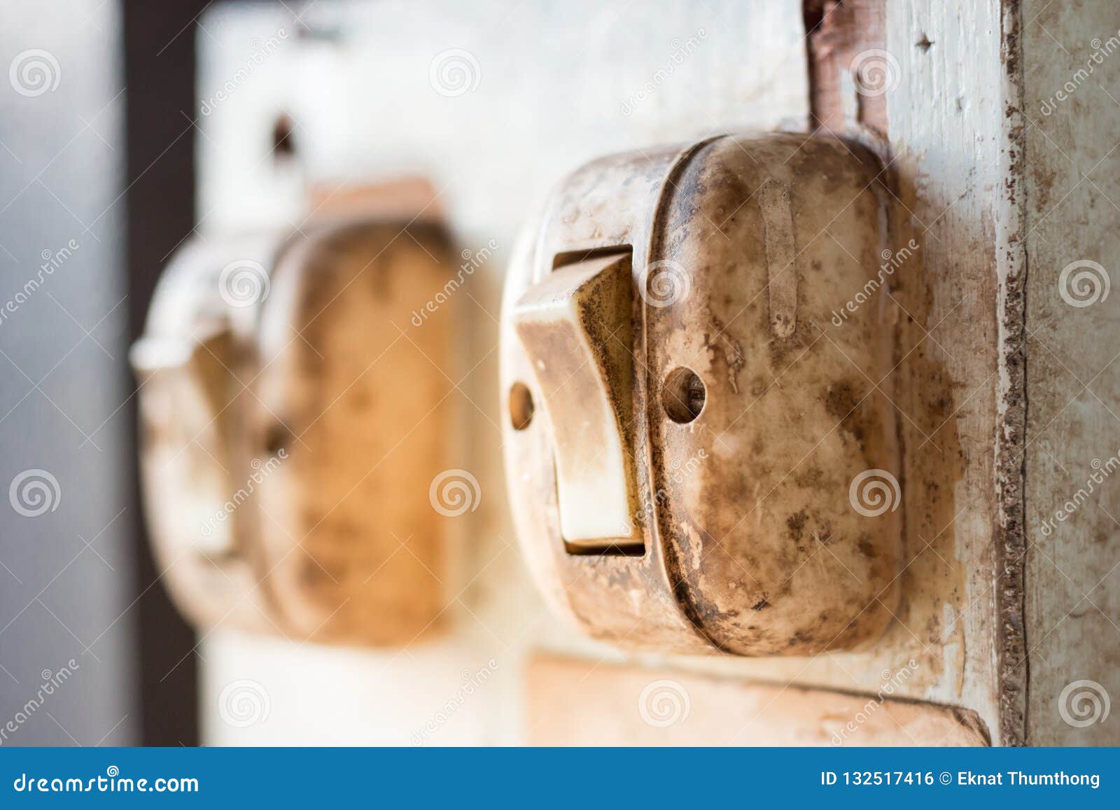 Old Electrical Switch stock photo. Image of object, component - 132517416