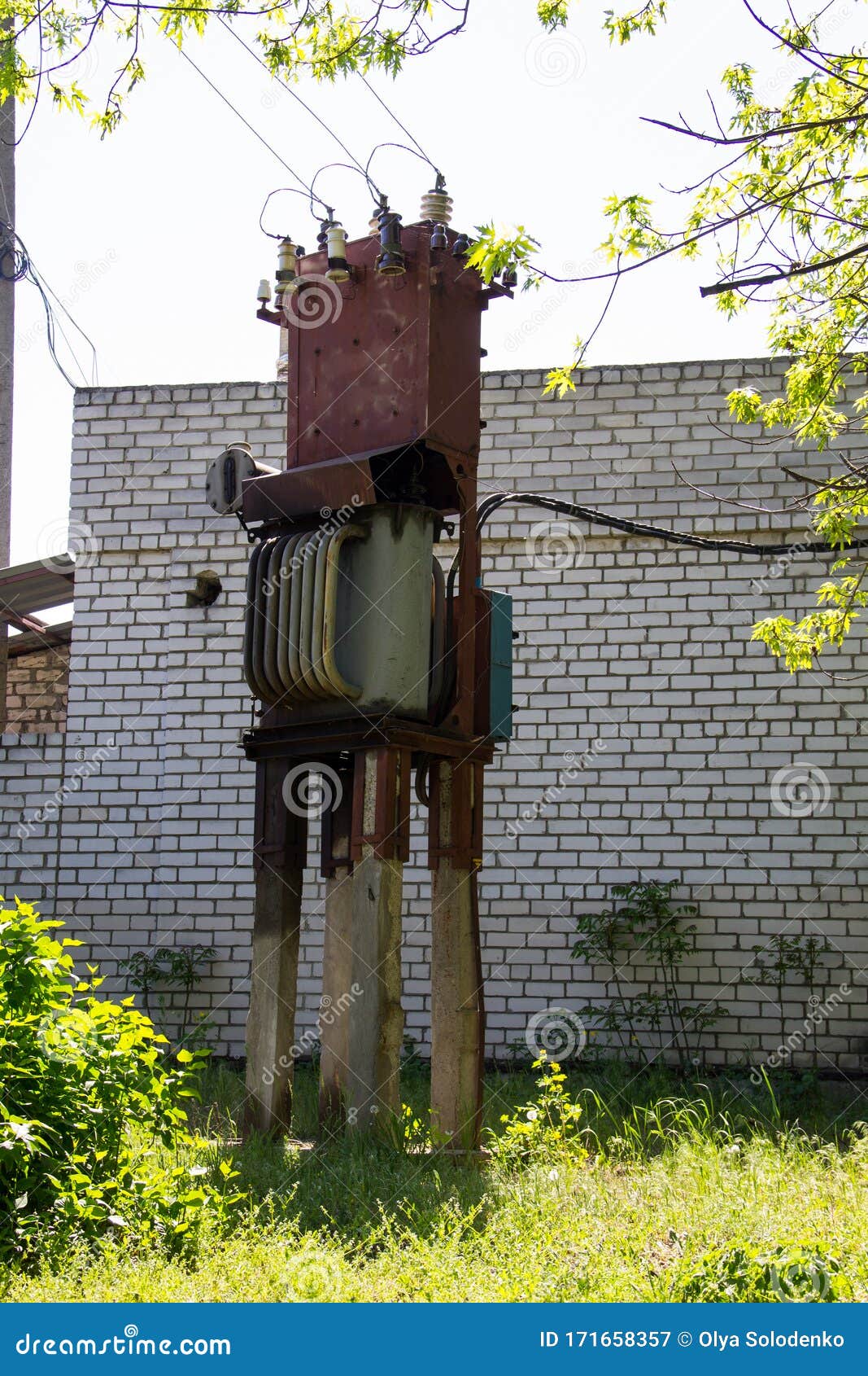 Old Electrical Transformer. Device for Distribution of Supply of High ...