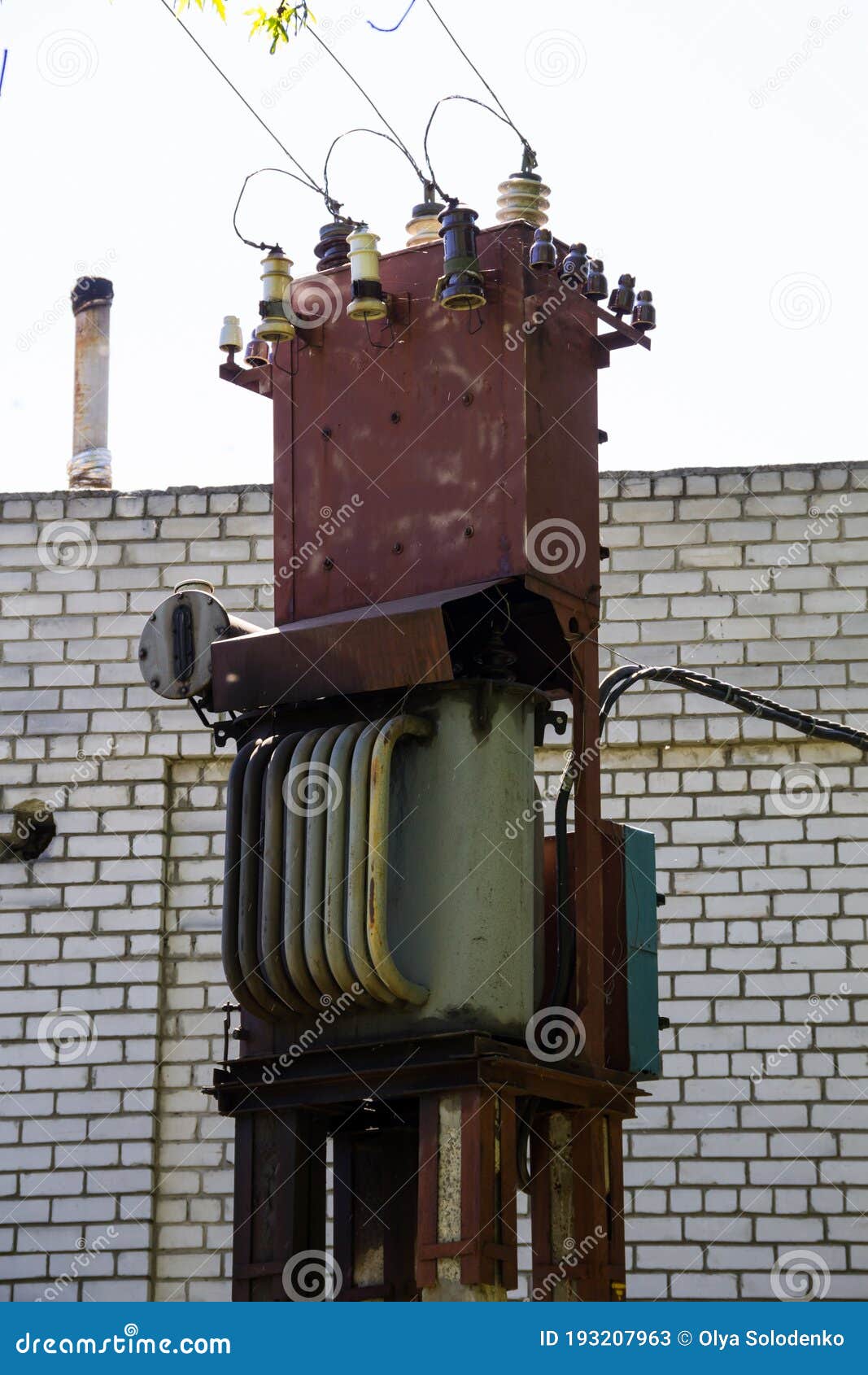 Old Electrical Transformer. Device for Distribution of Supply of Stock ...