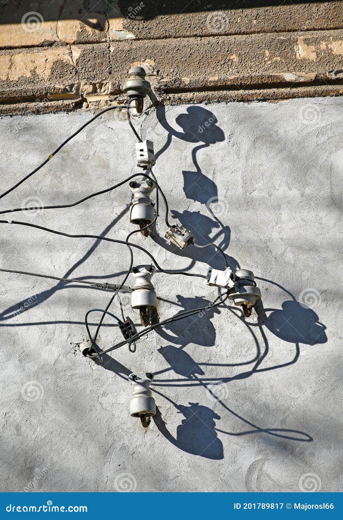 Old Electricity Connectors on the Wall Stock Image - Image of group ...