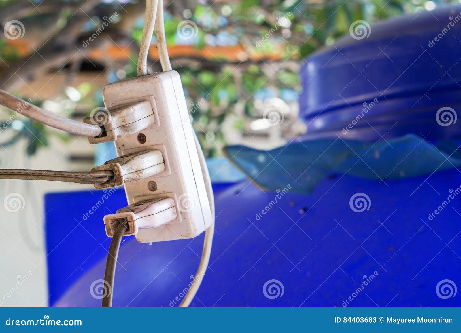 Old Electricity Socket with Many Plugs Stock Image - Image of cord ...