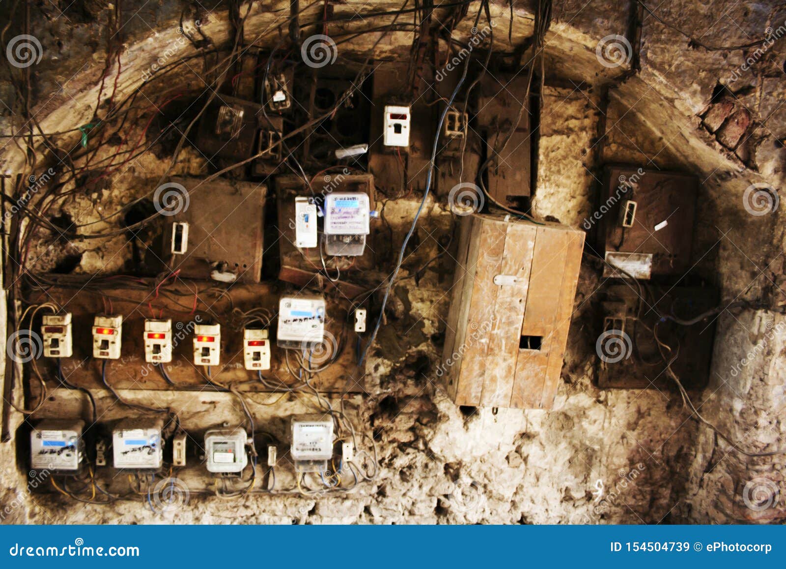 Old Electricity Switch Boxes in Wadas of Pune, India Stock Image ...