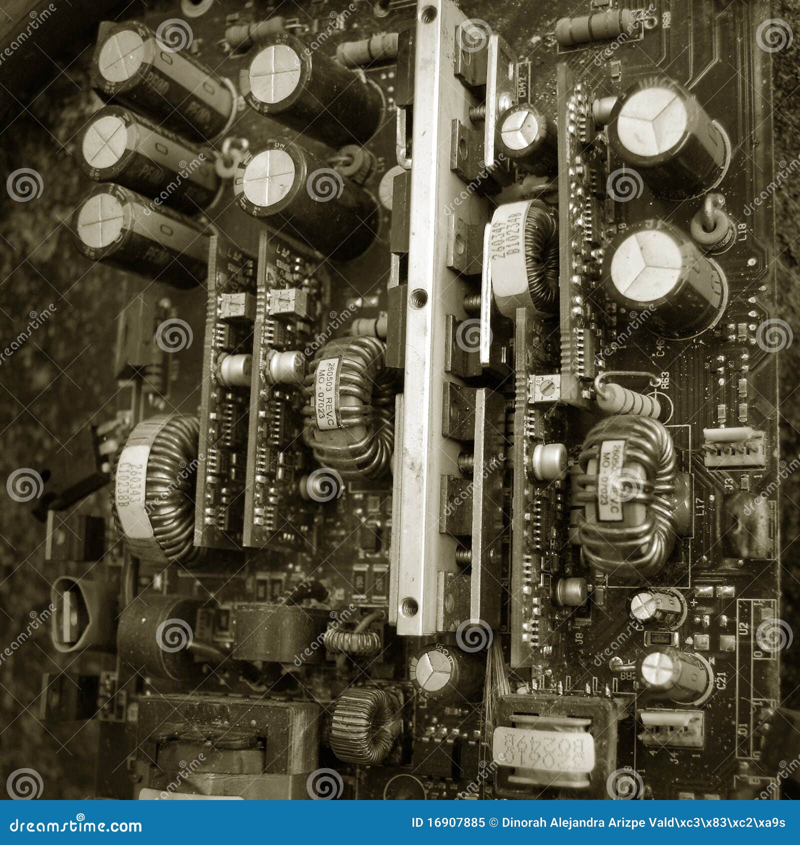 Old Electronic Circuit Board Stock Image - Image of board, electronic ...