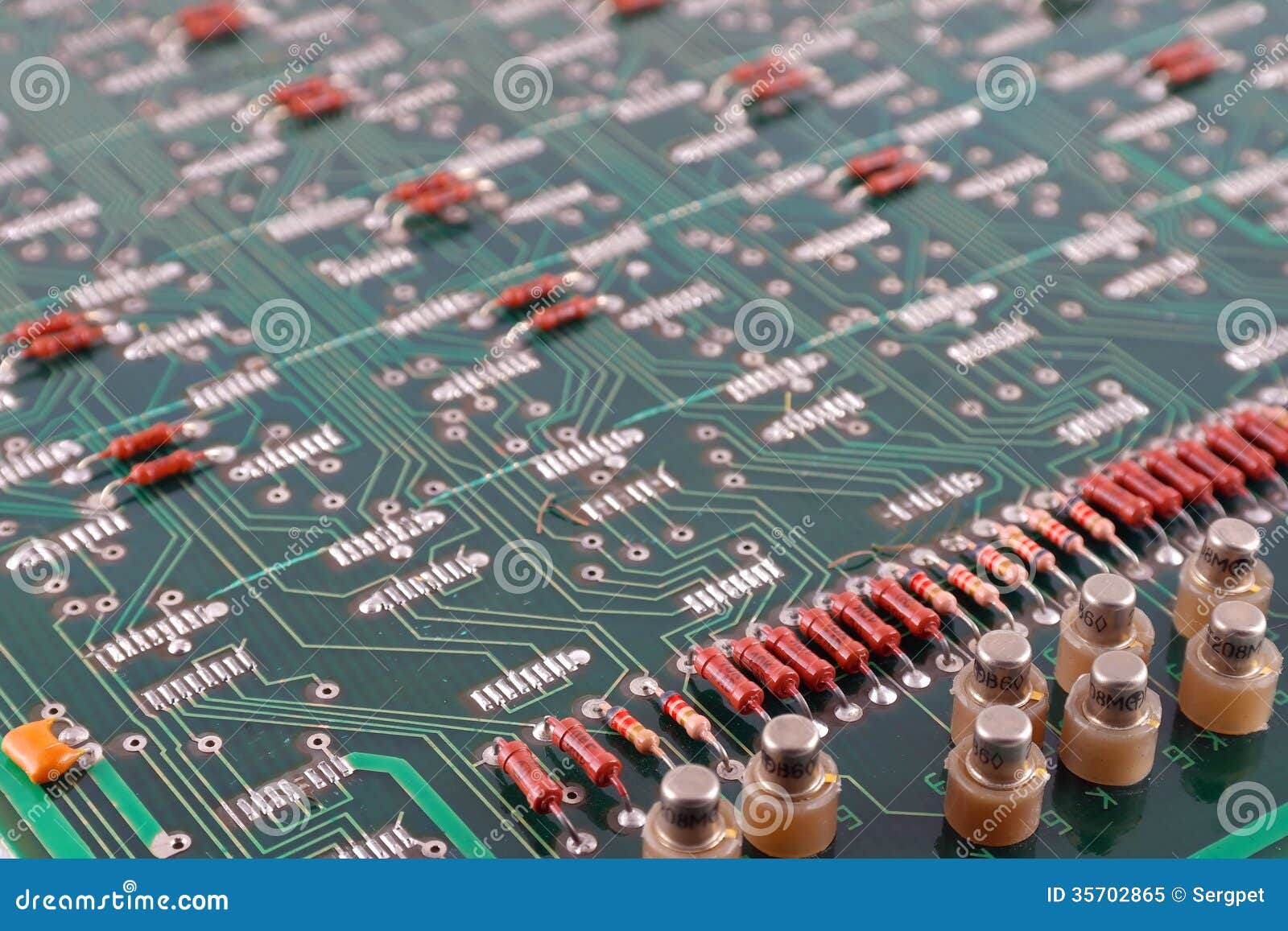 Old Electronic Circuit Board Stock Image - Image of component, card ...