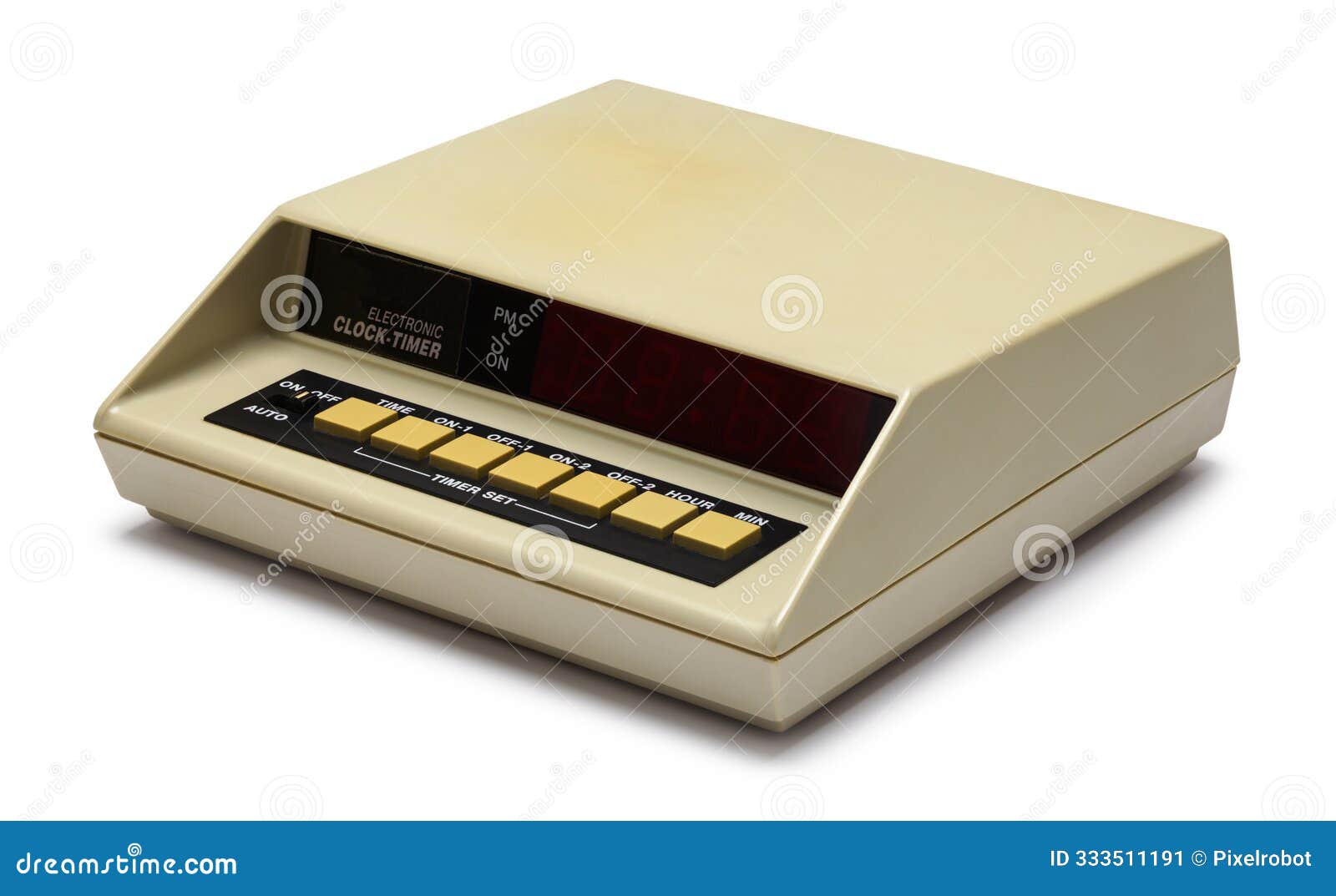 Old Electronic Clock Timer stock image. Image of buttons - 333511191
